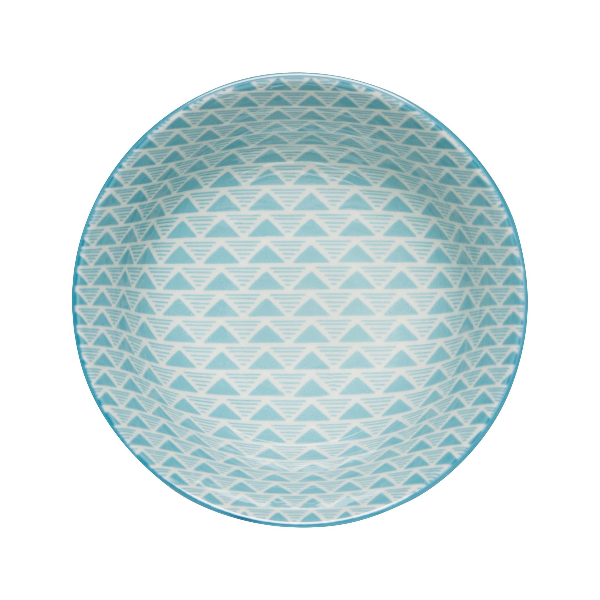 Red Leaf & Blue Geo Stamped Bowl - Medium– Greentail Table